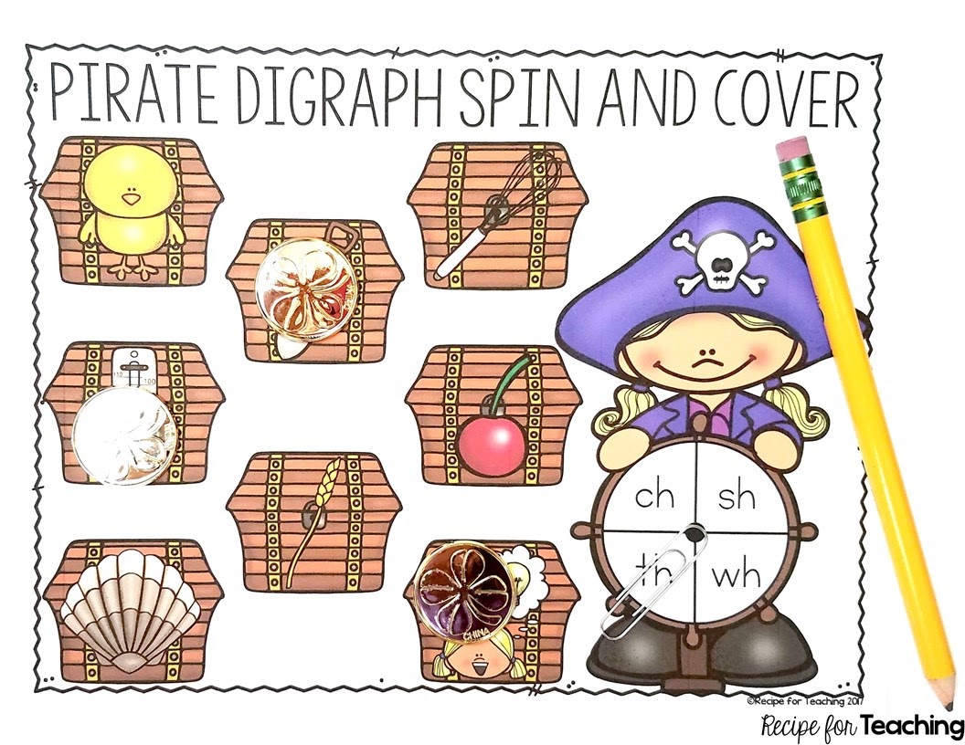 Pirate Digraph Spin and Cover - Recipe for Teaching
