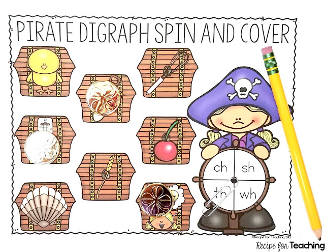 Pirate Digraph Spin and Cover - Recipe for Teaching