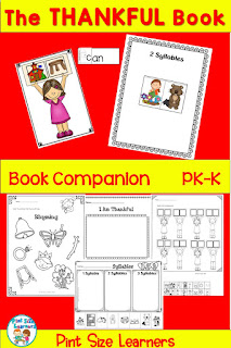 November Resources for PK - K - Pint Size Learners