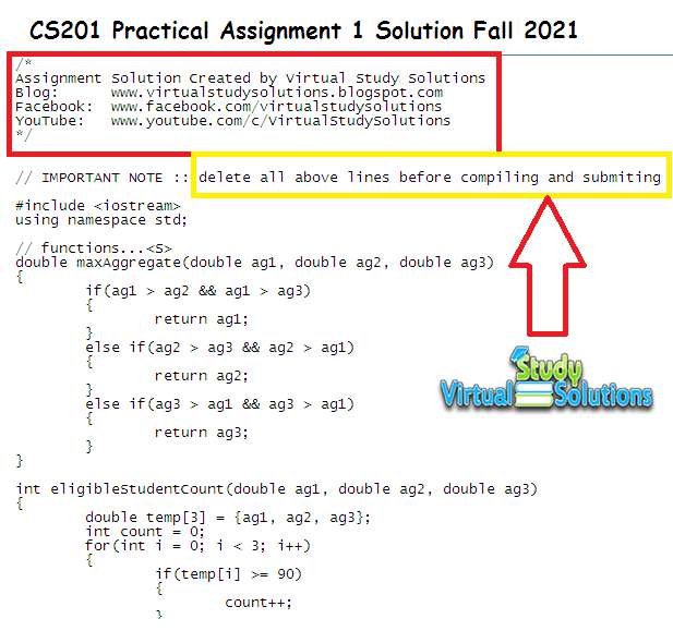 CS201-P Practical Assignment 1 Solution Fall 2021 | Virtual Study Solutions