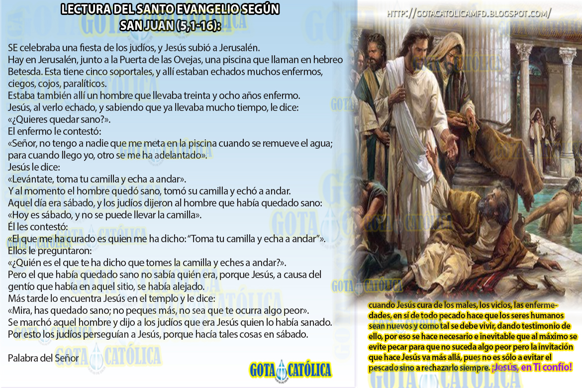 Gota Católica Gotas De Dios Lecturas Del Martes De La 4ª Semana De