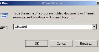 How to open MS-Word from run command