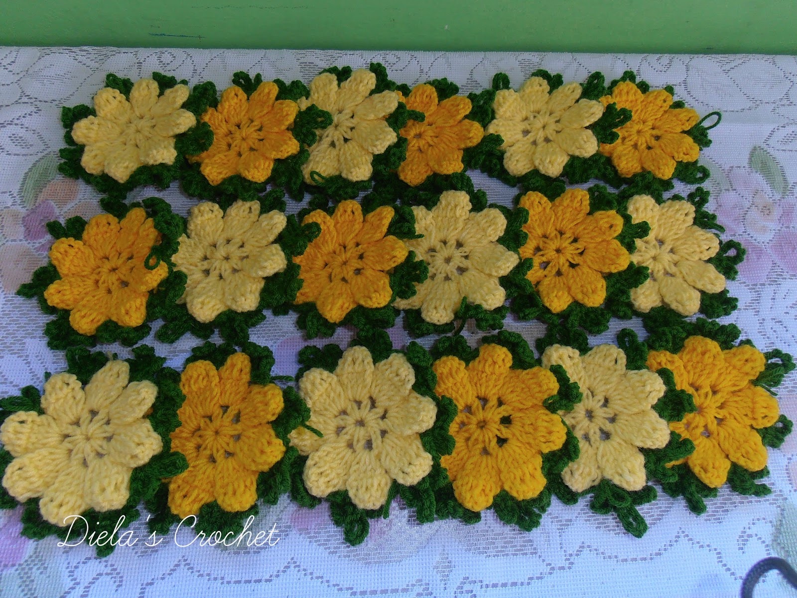 DIELA'S CROCHET: Crochet Sekebun Bunga Daisy