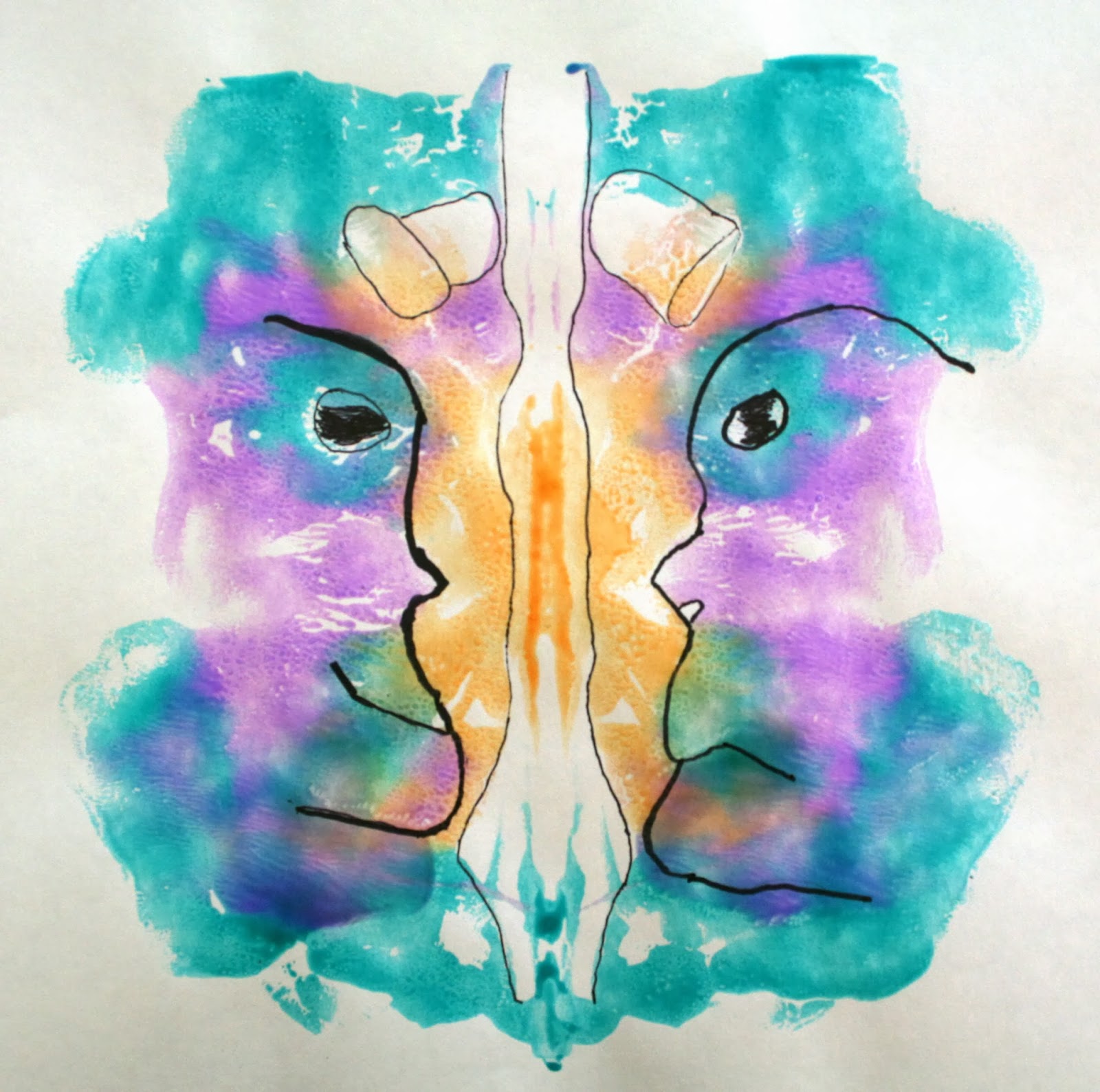 Monument Valley Regional Middle School Art Class: Decalcomania, 6th Grade