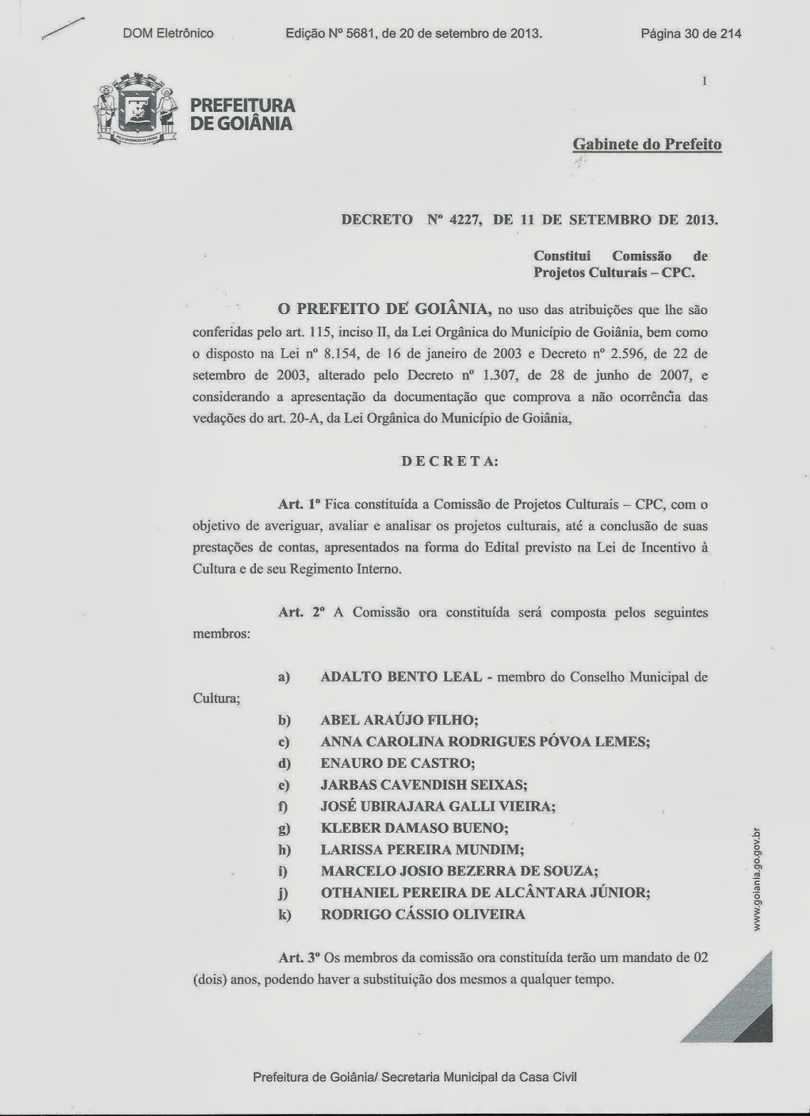 Conselho Municipal De Cultura De Goiânia Lei Municipal De Incentivo À