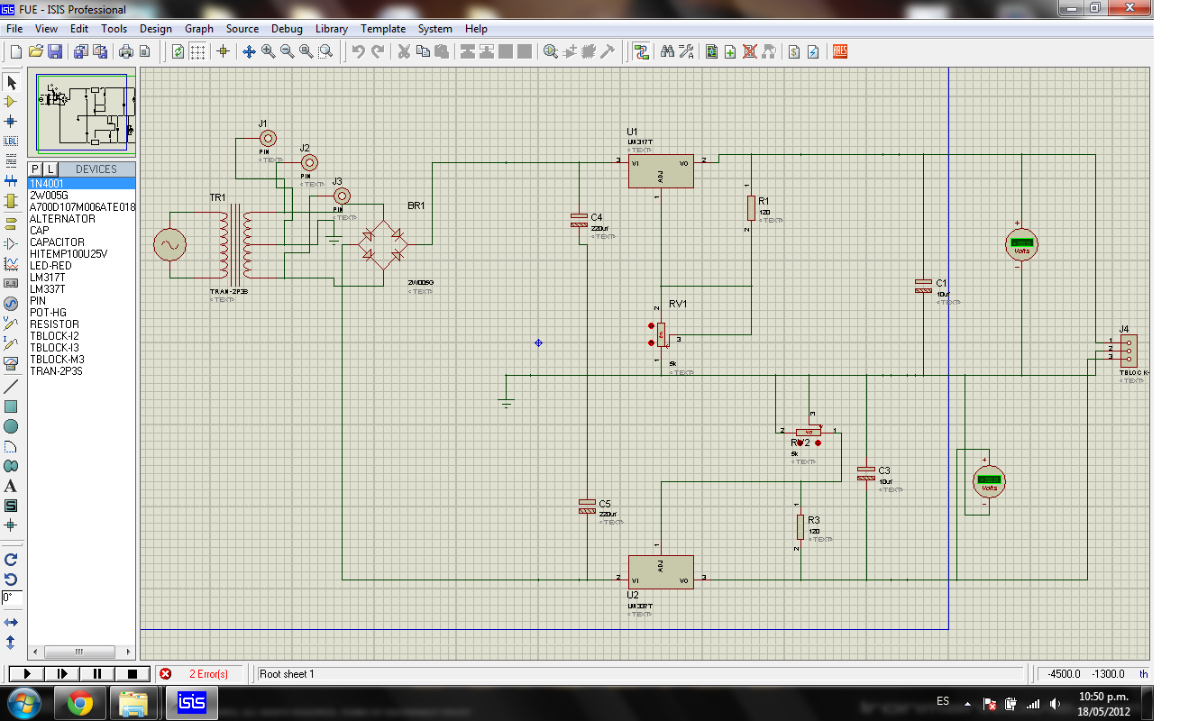 FUENTE DE ALIMENTACIÓN: PROTEUS