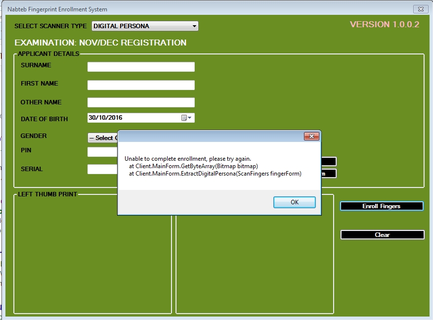 Simple Step to Download/Fix issue with Nabteb Biometric Digitalpersona ...