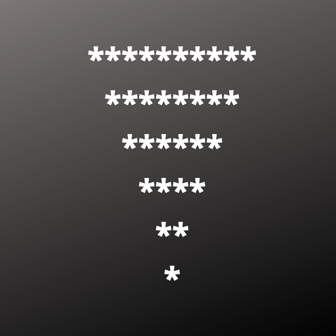 Inverted Triangle | Write a program in java to print an inverted ...