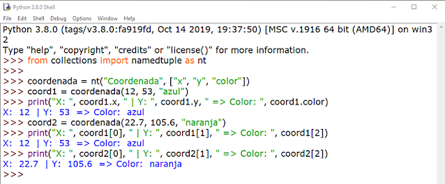 APRENDER A PROGRAMAR CON PYTHON: NAMEDTUPLES