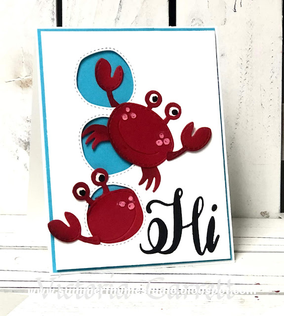Summerthyme Studio Designs: Die Cut fun with IO stamps- a crabby hello
