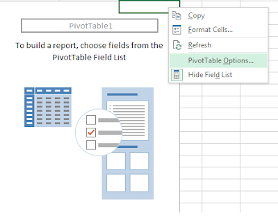 Cara Merubah tampilan Pivot Table Menjadi Tampilan Klasik