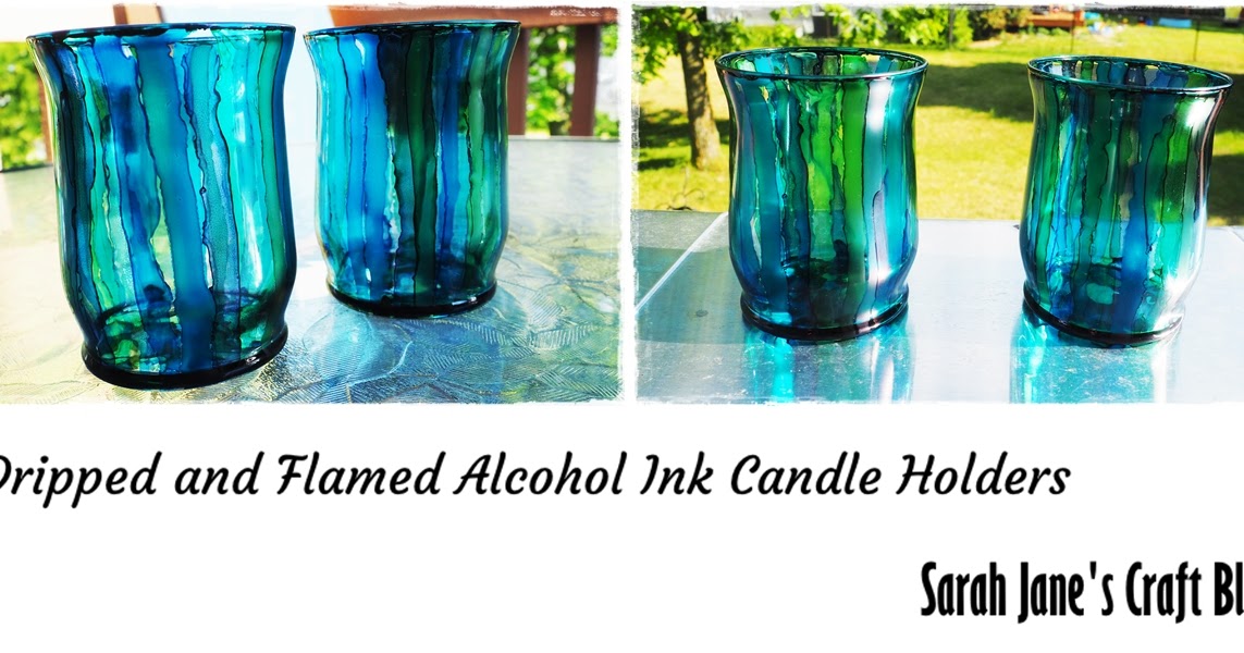 Dripped and Flamed Alcohol Ink Candle Holders