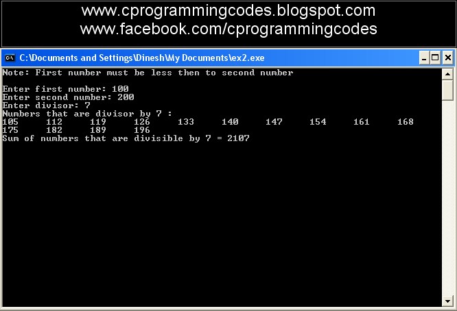 C Programming Computer Ms Excel Find Numbers Between 100 To 200 Which Divisible By 7 And