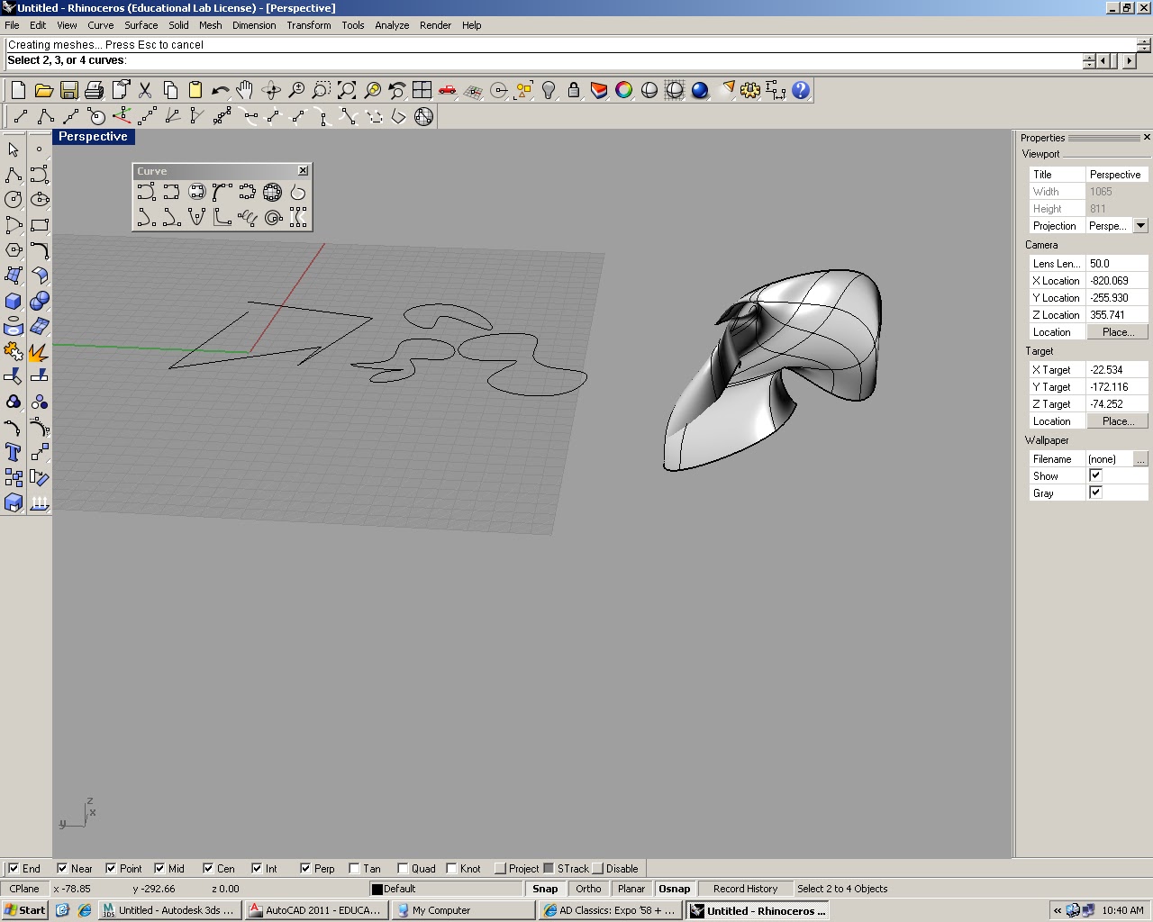 Autodesk 3Ds Max WIP: Rhino Class (3rd &4th class)