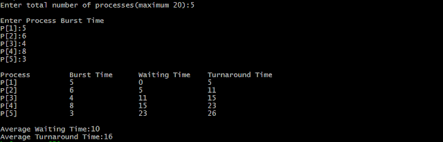 Program for FCFS , SJF , ROUND ROBIN Scheduling Algorithm