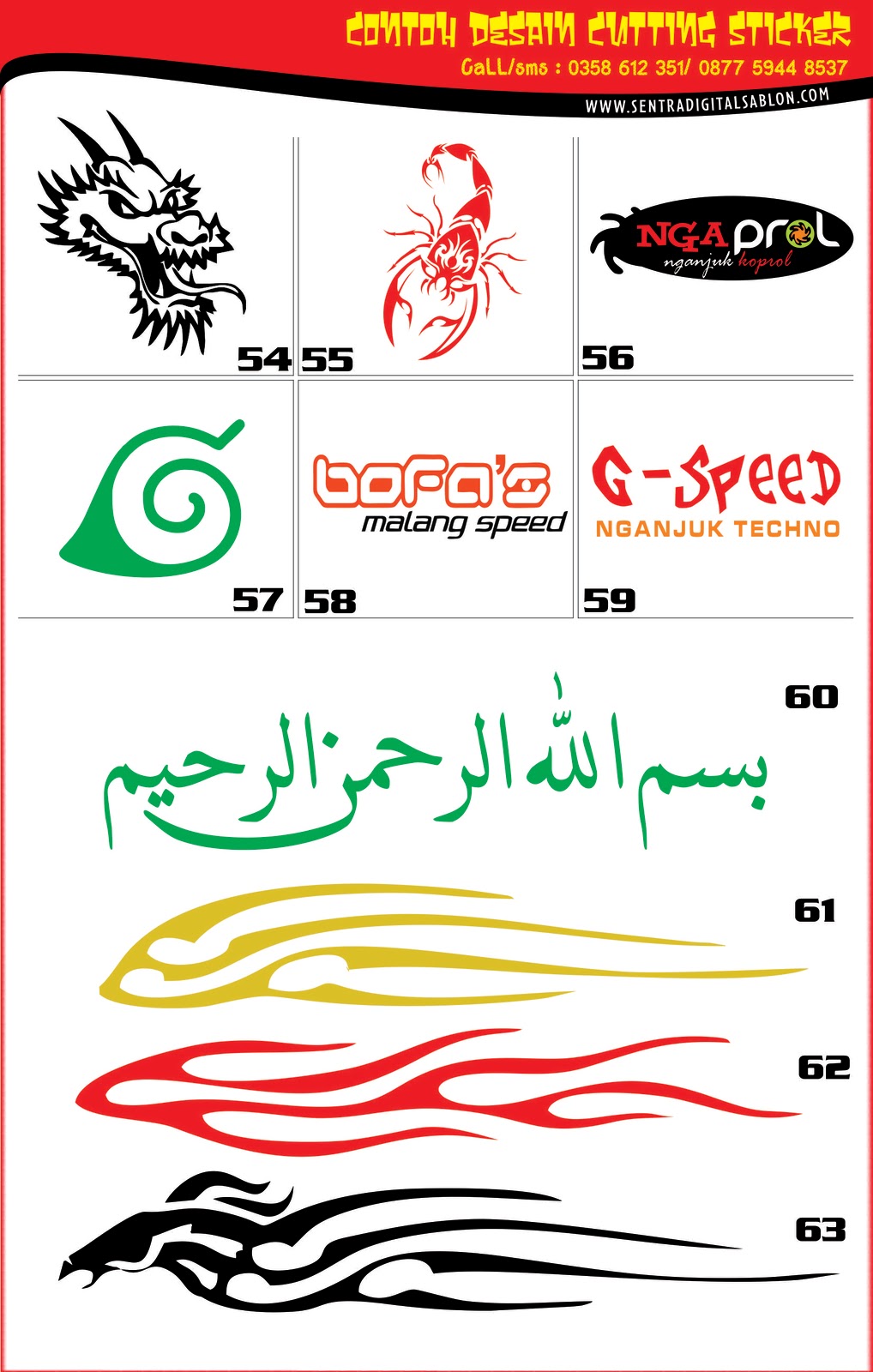 contoh model sticker cutting - bahasa hati koe