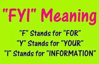 FYI Meaning and abbreviation in English