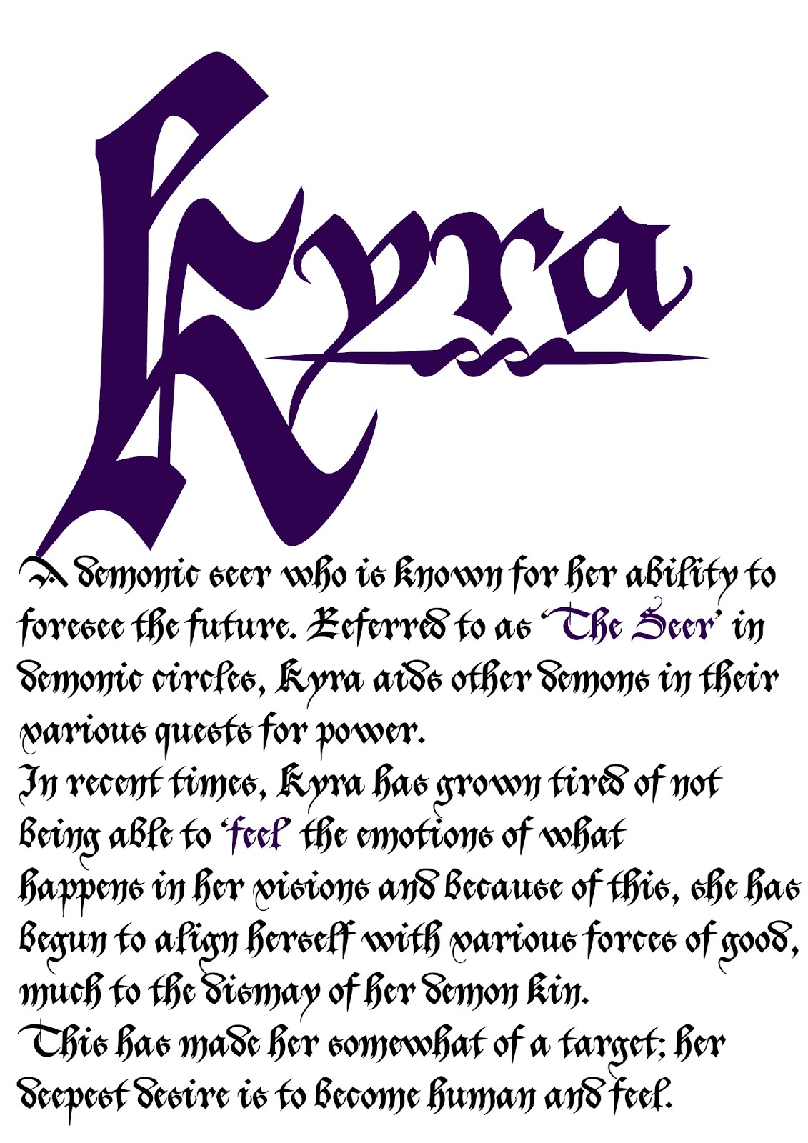 Book Of Shadows Pages: Kyra