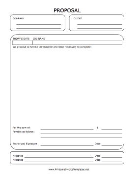 Free Fillable Proposal Forms - Invoice Template