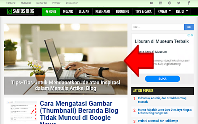 Modifikasi Tampilan Featured Post Menjadi Lebih Keren - Santos Blog