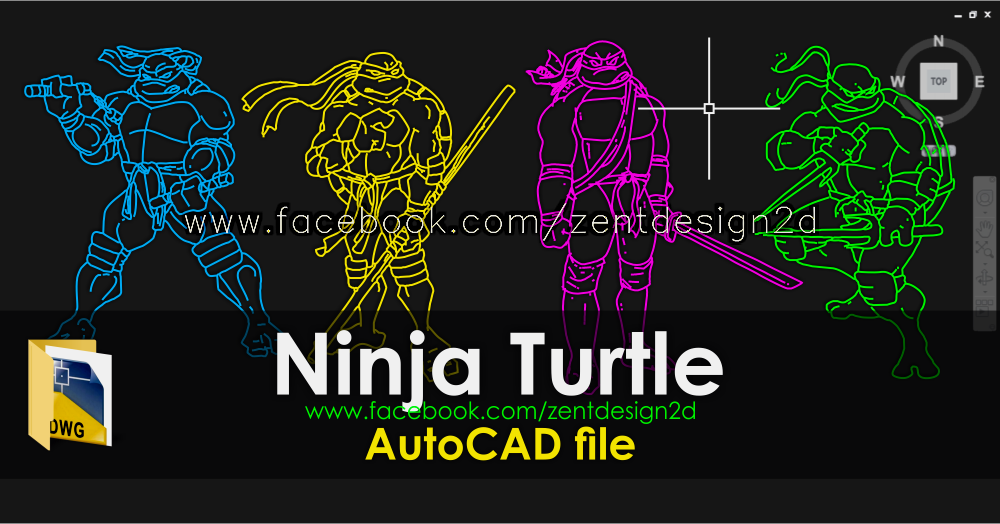 Ninja Turtle DWG ~ ZENT DESIGN 2D