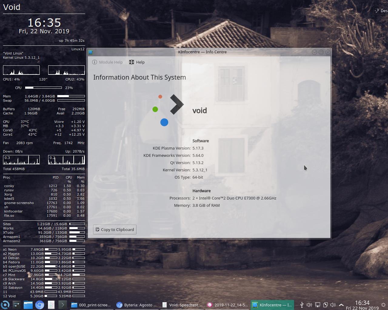 Byteria: Void Linux + KDE Plasma (Bios-MBR)