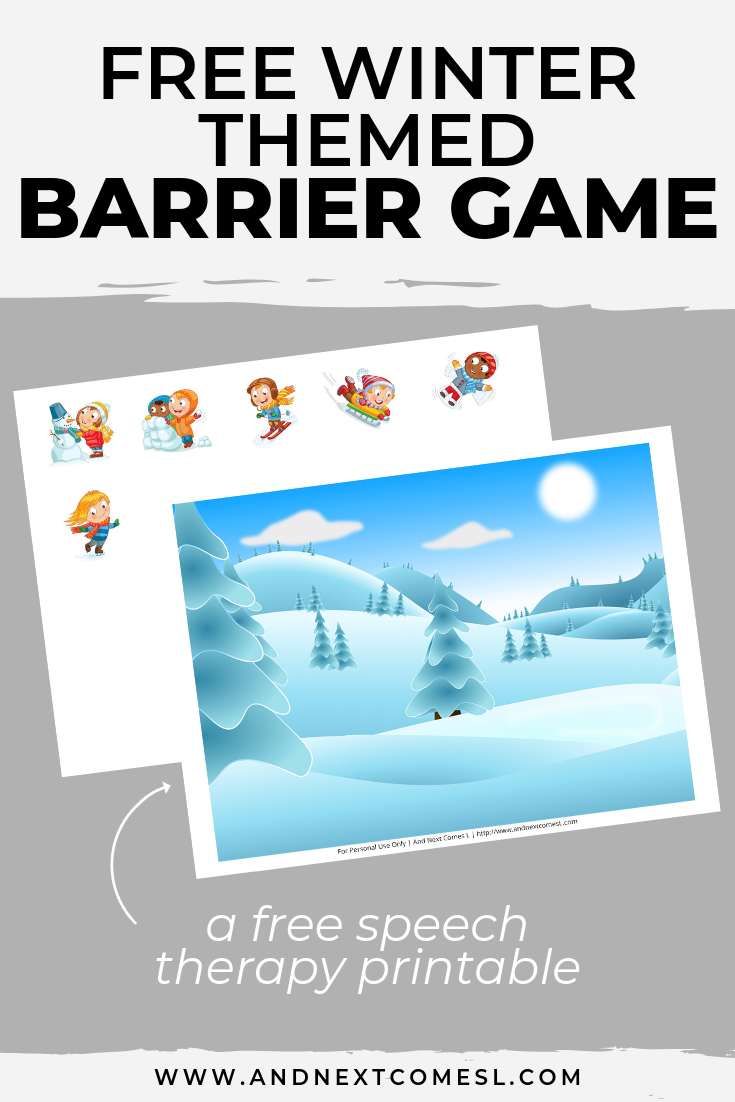 Free Printable Winter Barrier Game for Speech Therapy | And Next Comes ...