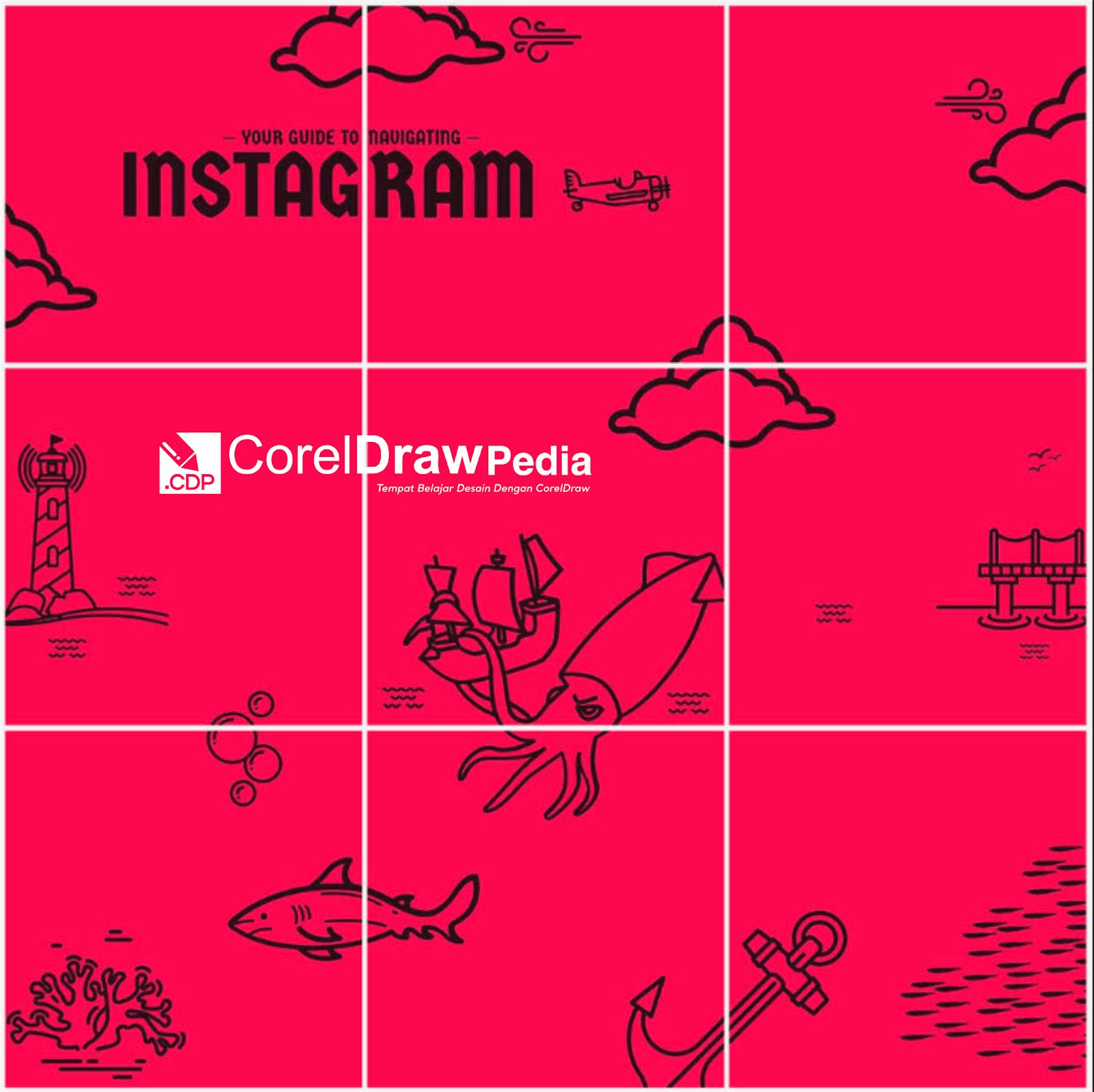 CARA MEMBUAT FEED POST GAMBAR GRID INSTAGRAM DENGAN COREL DRAW ...