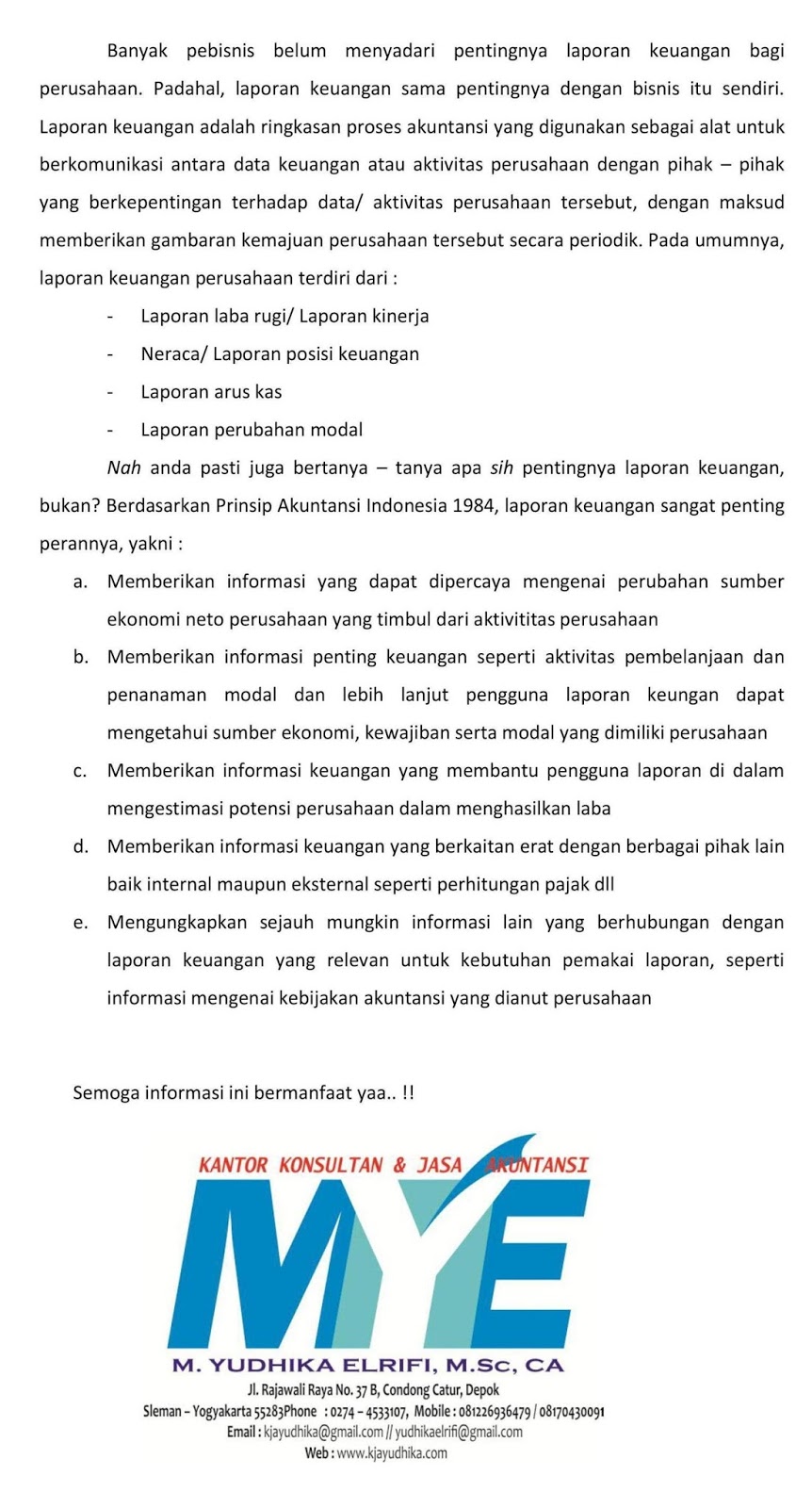 “Pentingnya Laporan Keuangan Bagi Perusahaan” “Pentingnya Laporan Keuangan Bagi Perusahaan”