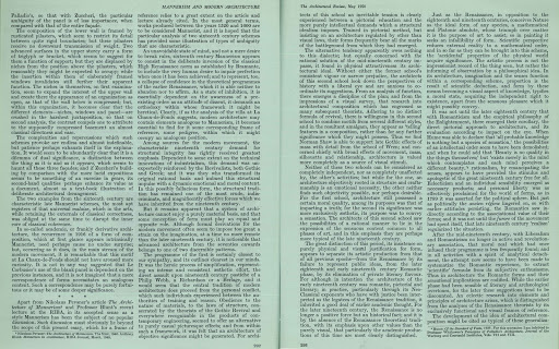 Colin Rowe, Mannerism and Modern Architecture, AR, 1950 May