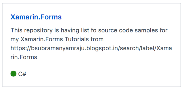 Please Refer My Xamarinforms Github Repository From Here
