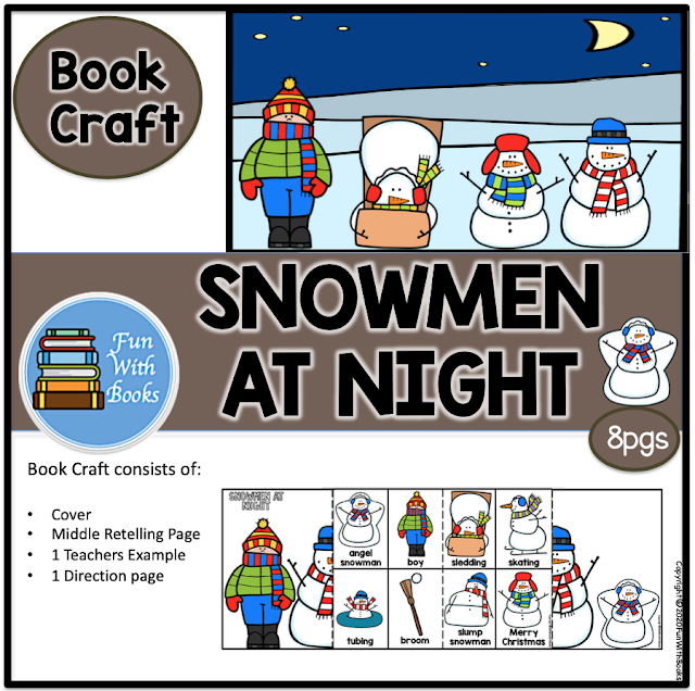 SNOWMEN AT NIGHT BOOK CRAFT ~ Book Units by Lynn