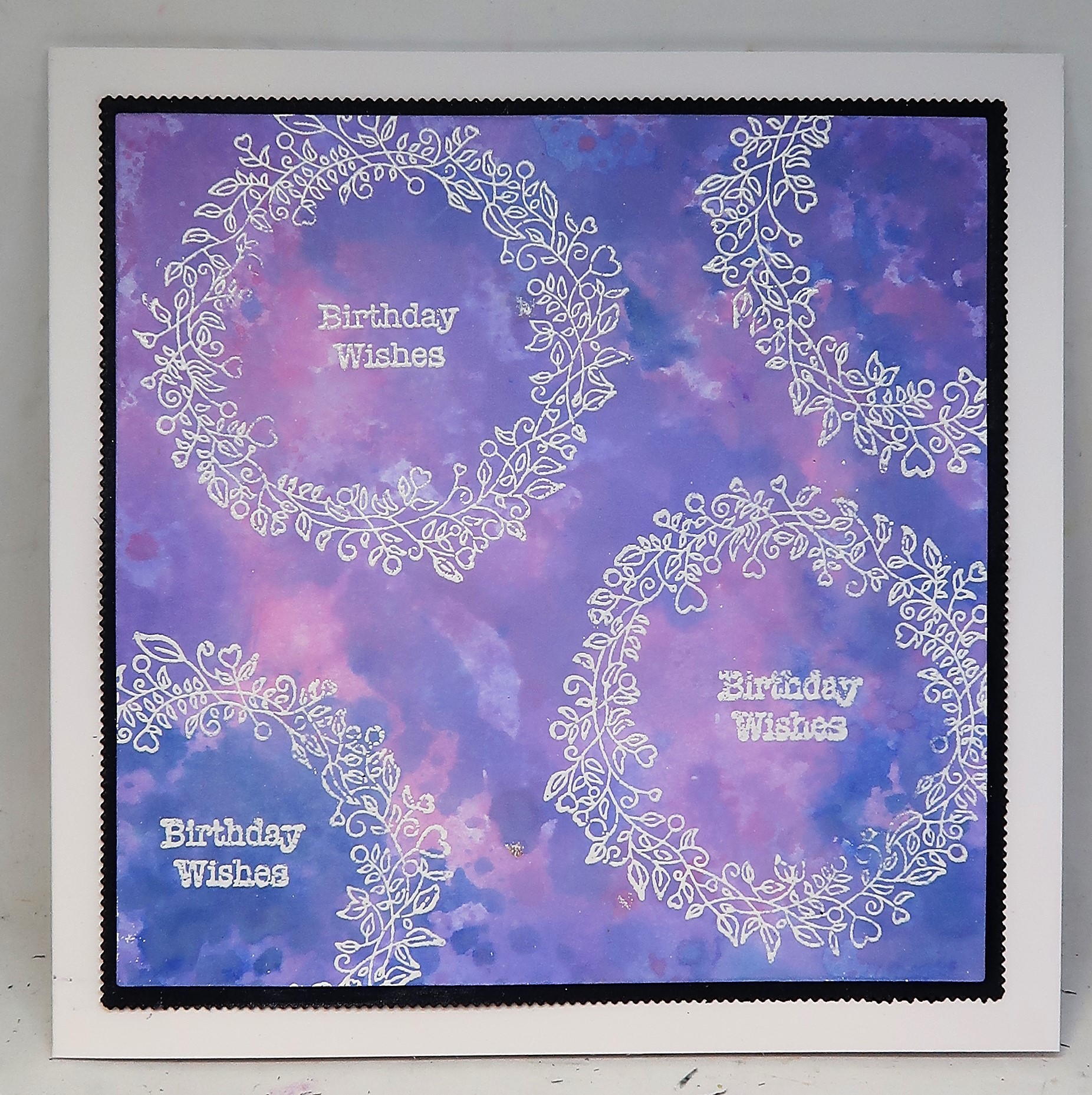 Sarah's Craft Shed: Inky Background Birthday Card