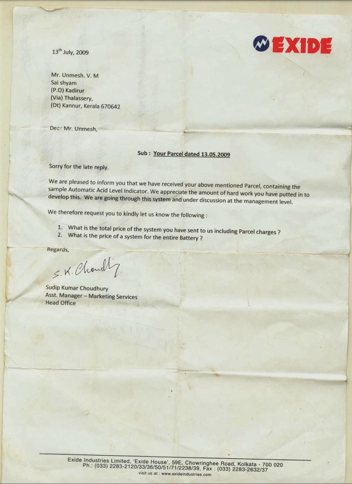 Some letters and emails