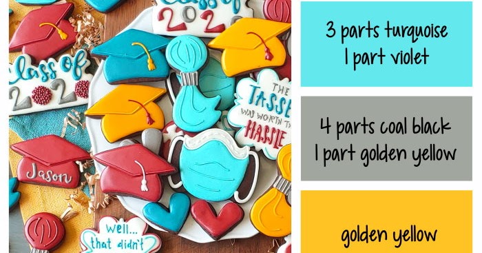 Happy Graduation Color Palette and Icing Color Formulas
