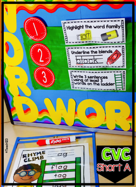 CVC Words Rhyming - Phonemic Awareness - Short Vowel: Aa | Teach123
