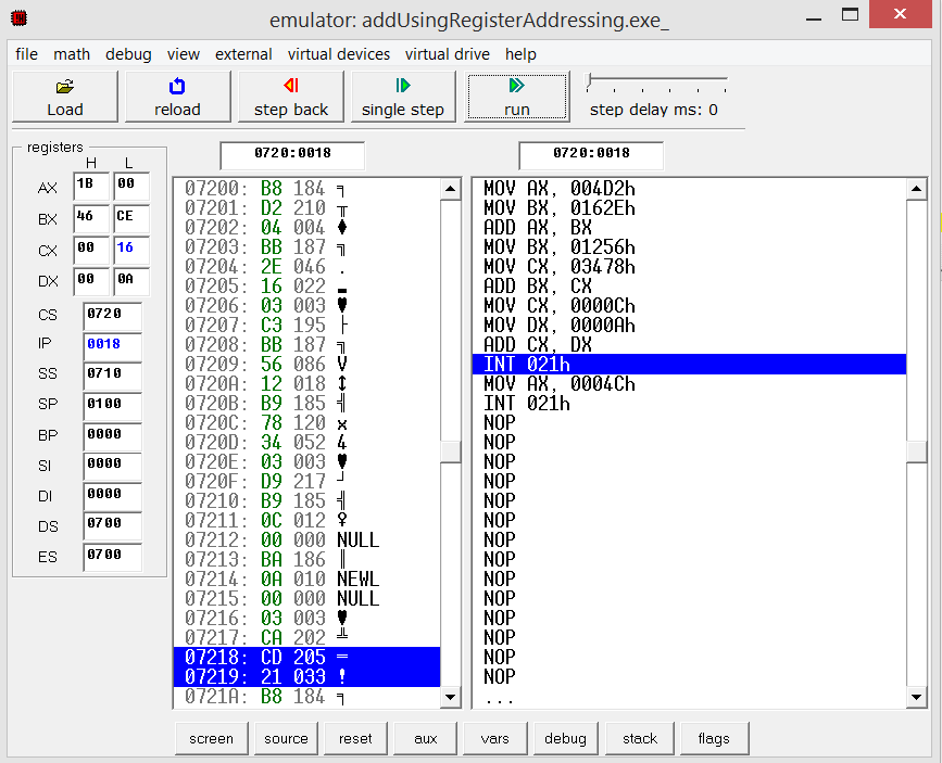 Program to add numbers using register addressing in Assembly Language ...