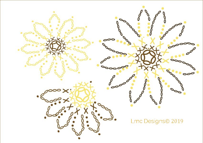 My Free September Daisy Crochet Pattern Chart | Lmc Designs