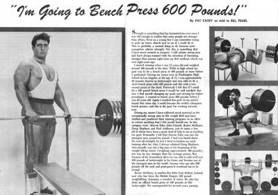 The Thoughts of a Big Brown Bear....: Pat Casey - I'm Going To Bench ...