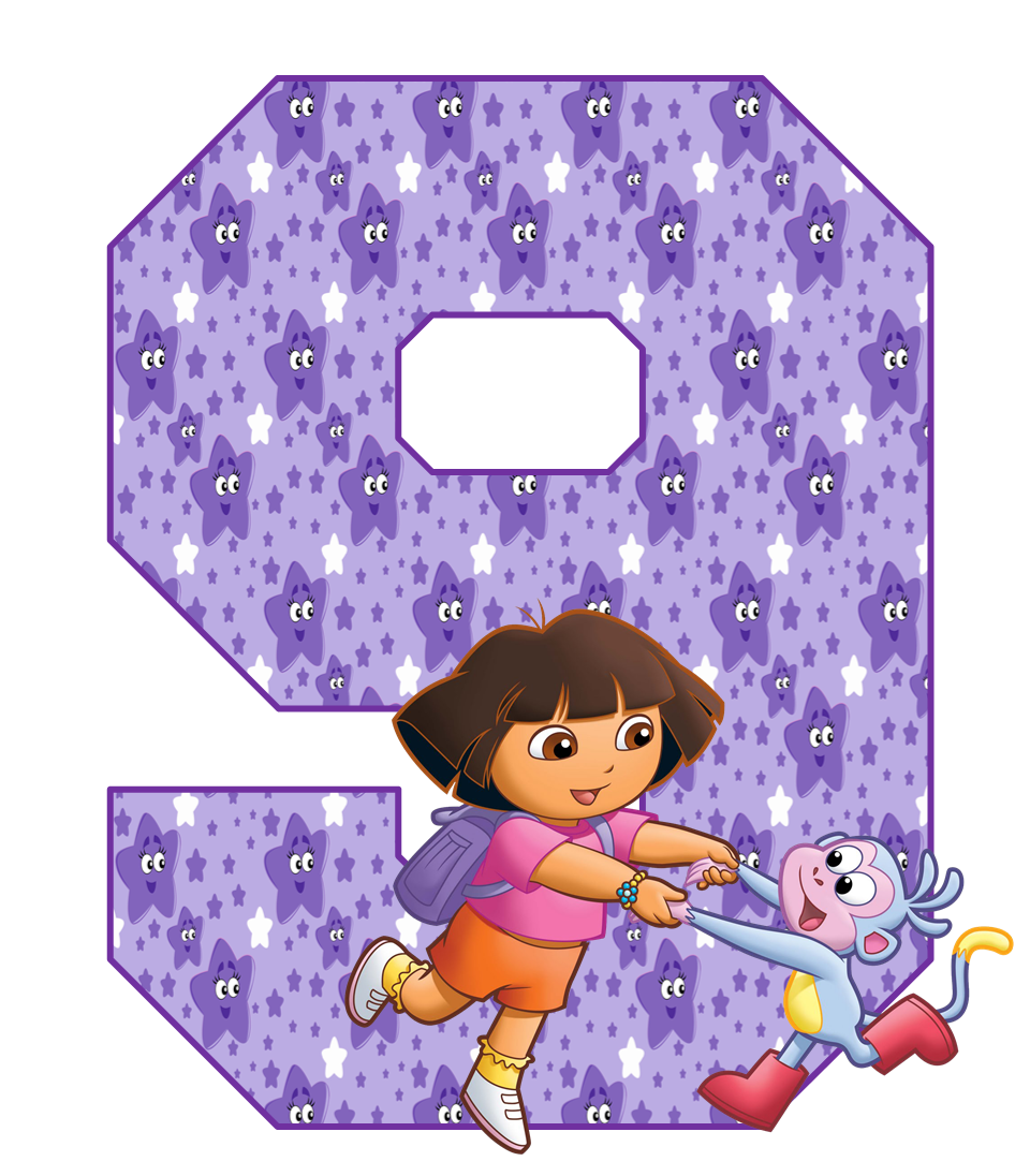 Kits imprimibles gratis : Números Dora La Exploradora para imprimir