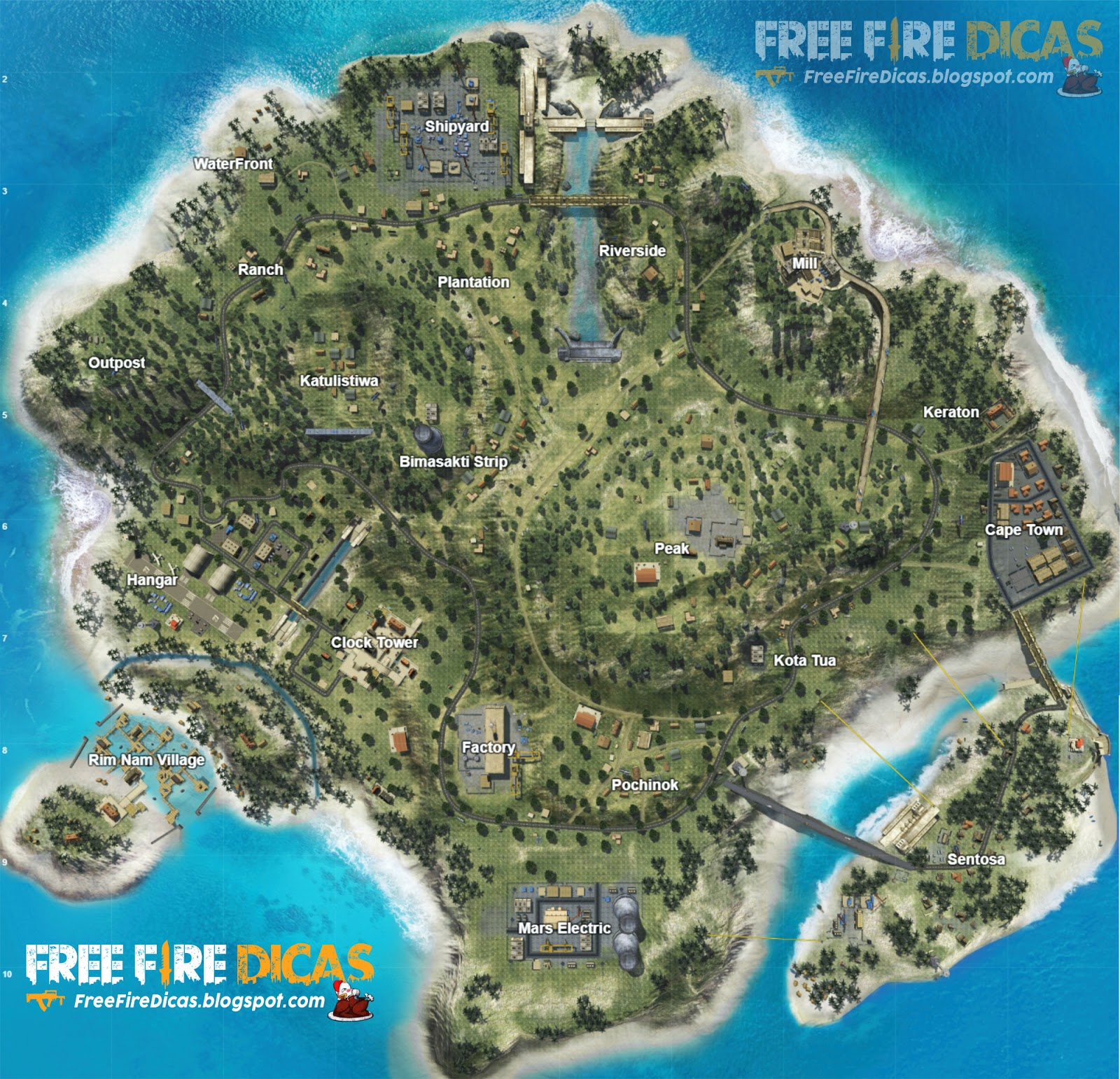 Garena Free Fire - Mapa Bermudas (Atualizado Janeiro de 2019)