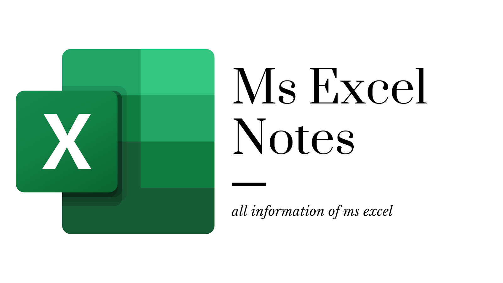 Ms Excel Notes Microsoft Excel Notes Ms Excel Notes Microsoft Excel Notes