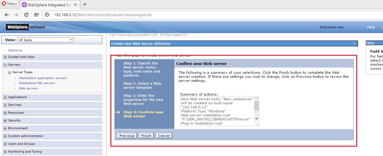 MiddlewareBox: How to Create Web Server in WAS 8.5