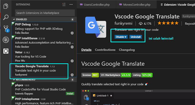 Dimensi TutupBotol: Belajar Pakai "Vscode Google Translate"