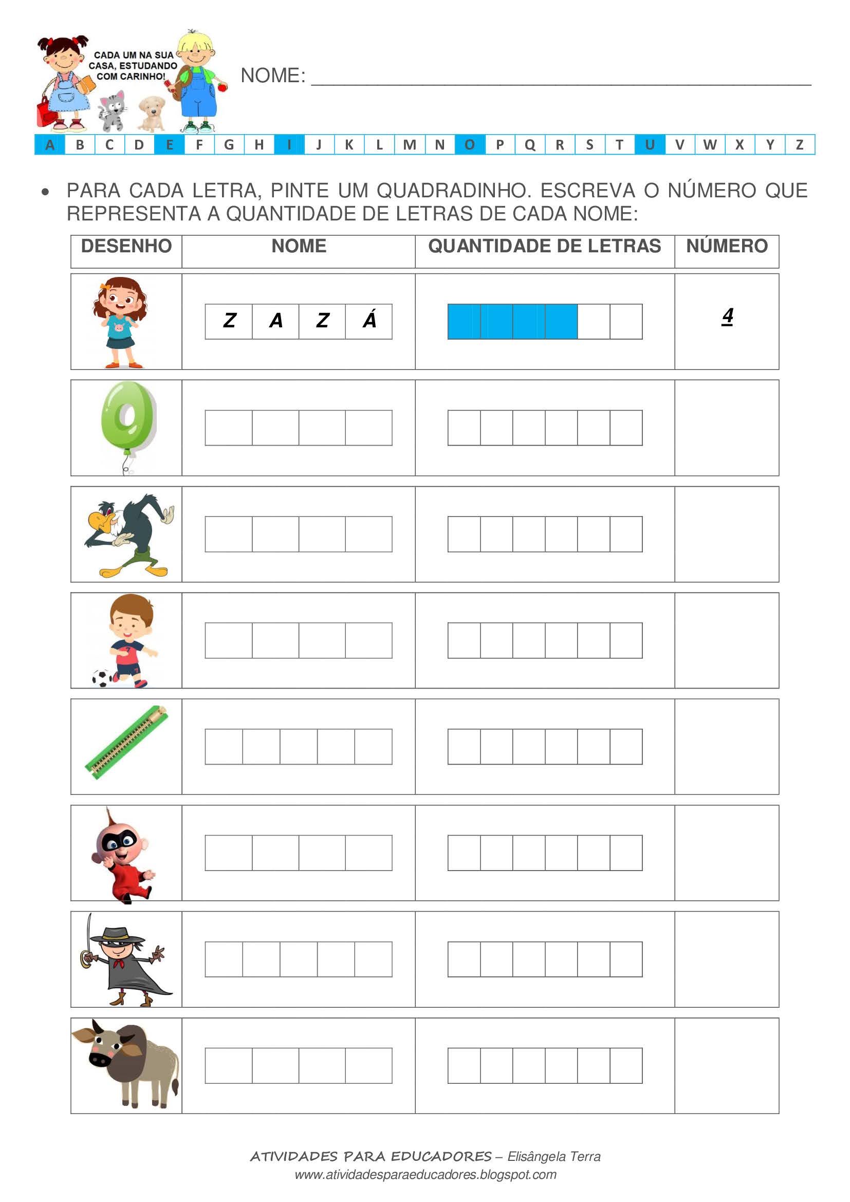 Atividades Com Za Ze Zi Zo Zu - BINKEDU