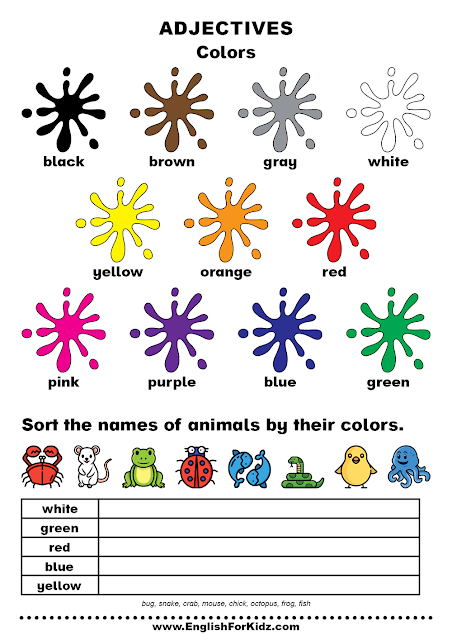 Adjectives Worksheets and Exercises