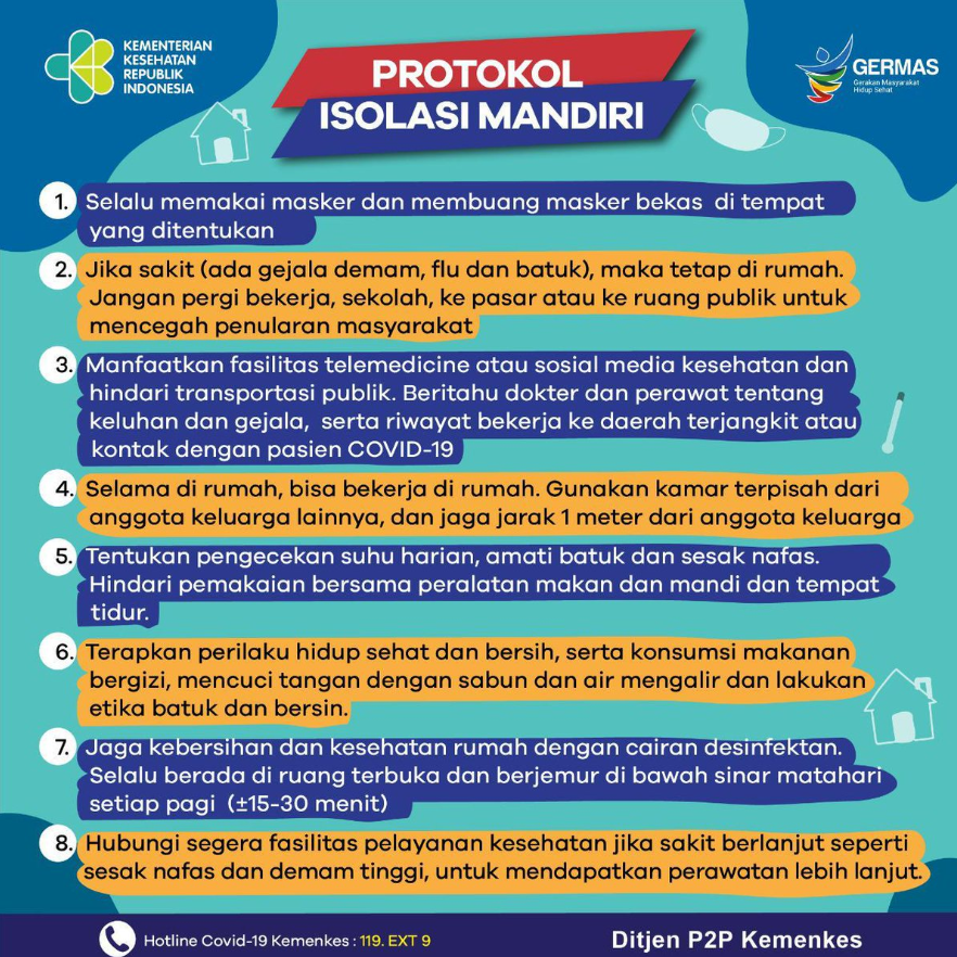 Isolasi dan Perawatan Mandiri di Rumah Bagi Pasien Positif COVID-19 ...