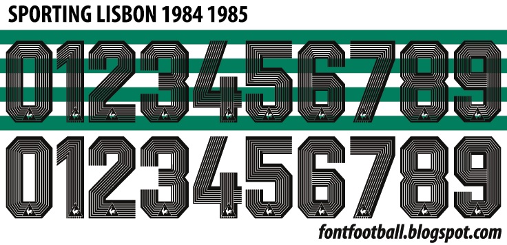 FONT FOOTBALL: Font Vector Sporting Lisbon 1984 1985 kit