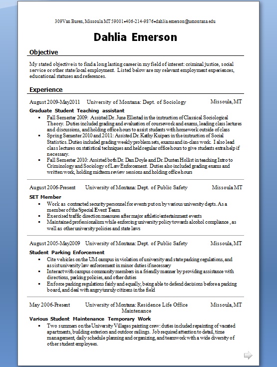 Various Student Maintenance Temporary Work Sample Resume Format in Word ...