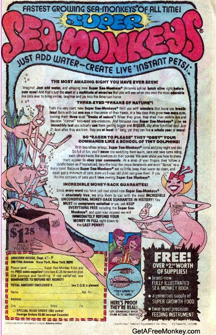 Cool-tura retro. La mejor forma de (re)vivir los ochentas.: Sea Monkeys